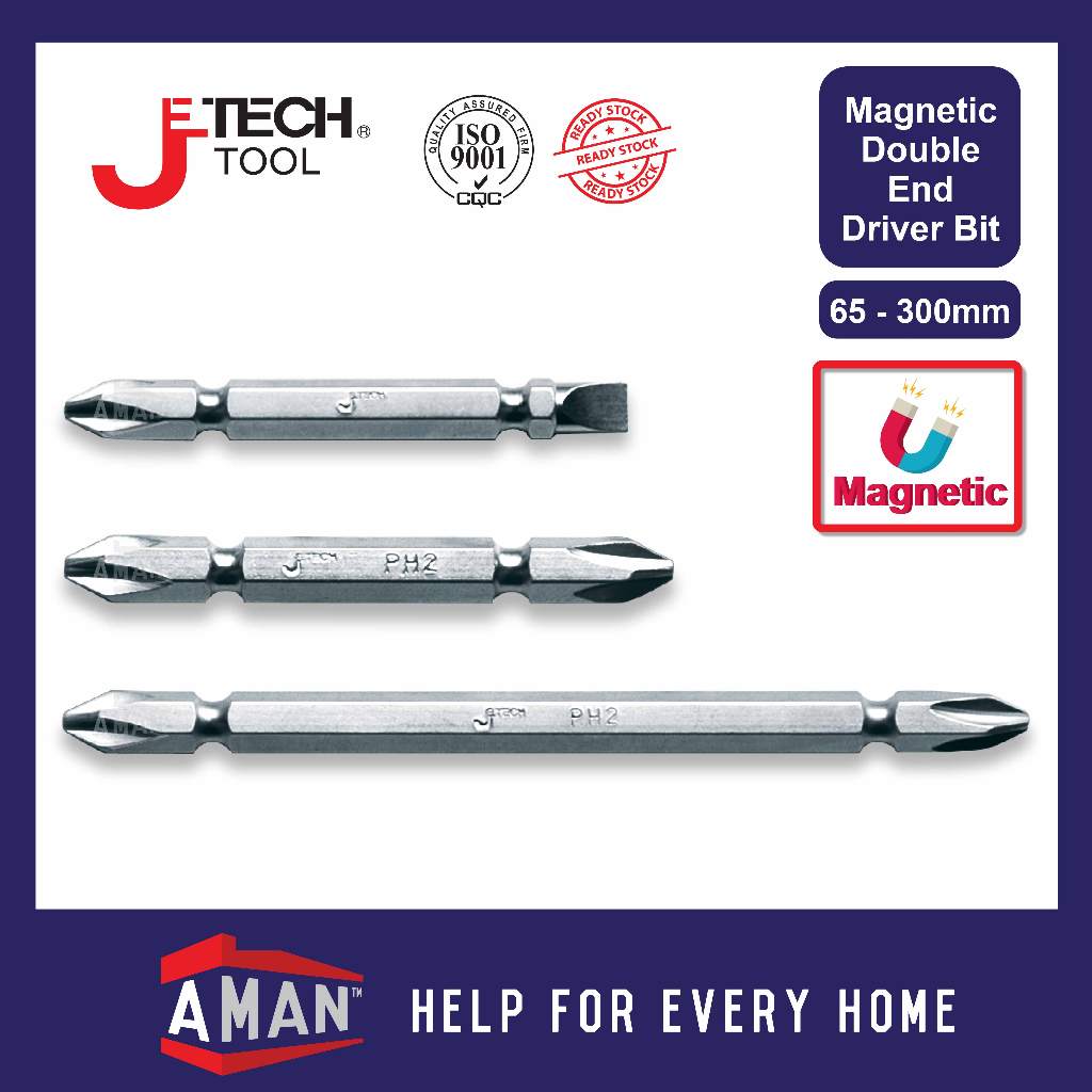 JETECH Magnetic Double End Philips Driver Bit S2 Hex Shank Cross Head ...