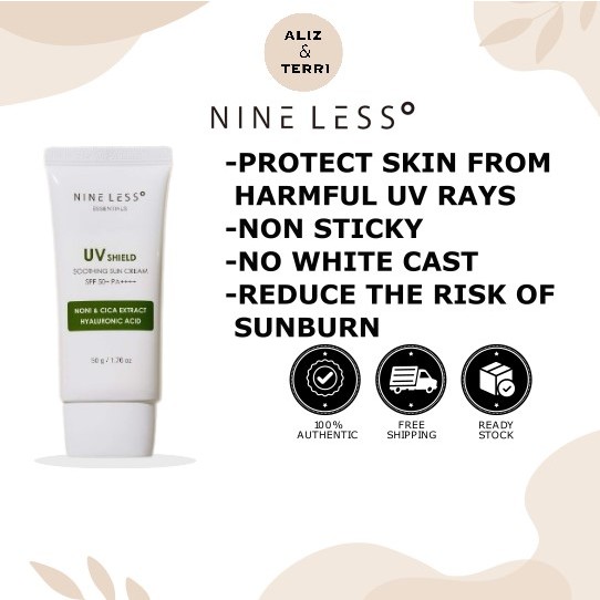 NINELESS ESSENTIALS UV SHIED SOOTHING SUN CREAM SPF50+PA++++ | Shopee ...