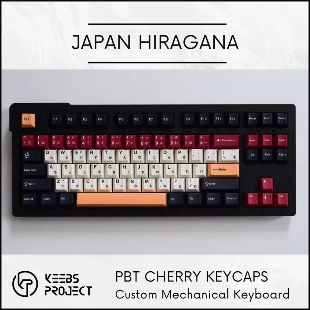 [𝐑𝐄𝐀𝐃𝐘 𝐒𝐓𝐎𝐂𝐊] Japanese Hiragana Themed PBT keycaps | 129 keys | Dye-Sub ...