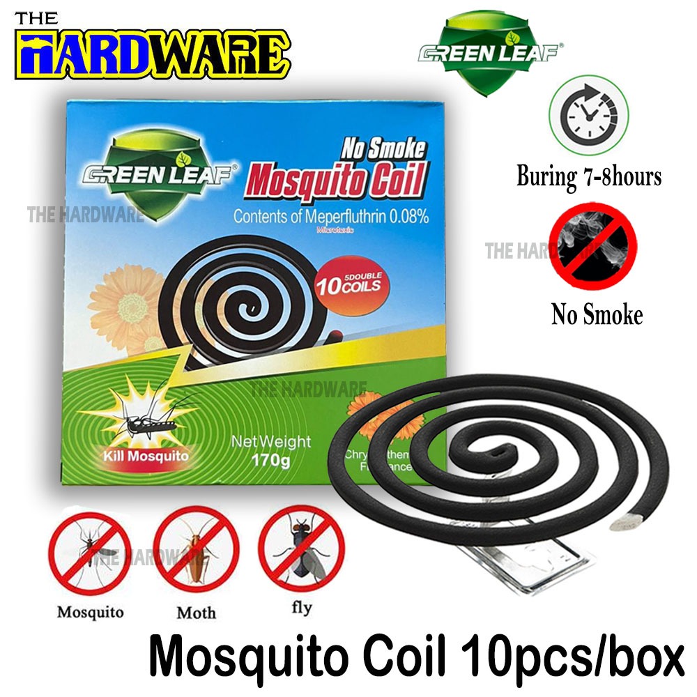 GreenLeaf Mosquito Coil No Smoke 10Pcs/Box Ubat Nyamuk Repellent ...