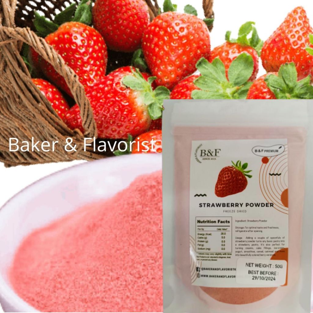 Strawberry Powder 500g HARGA BORONG Organic 全天然 冻干 草莓粉 蛋糕奶油配料 烘培 装饰 ...