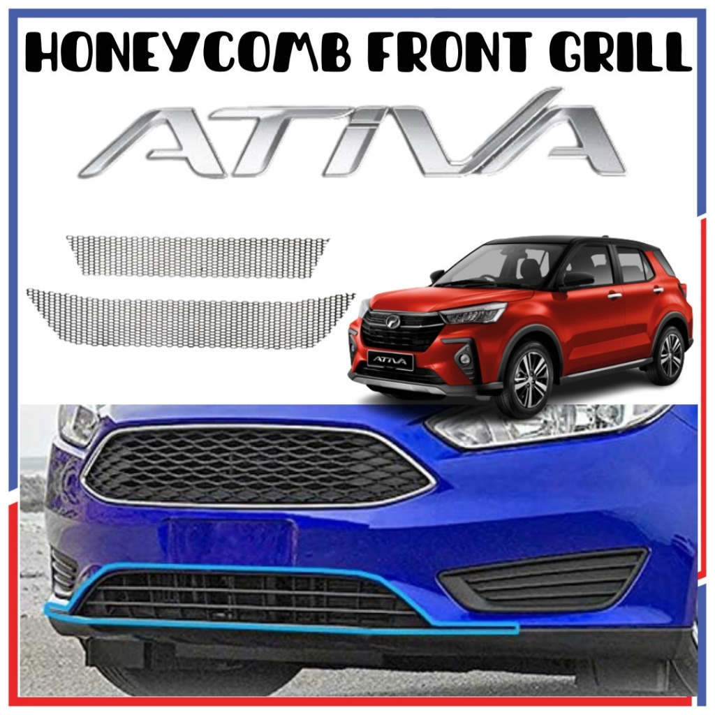 Perodua Ativa Ready Cut Honeycomb Grill Full Set Top Bottom | Shopee ...