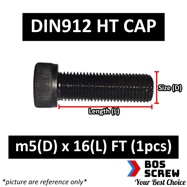 HT Socket Cap Screw m5 x 6mm~35mm (Black Oxide) (Allen bolt, Allen Cap ...