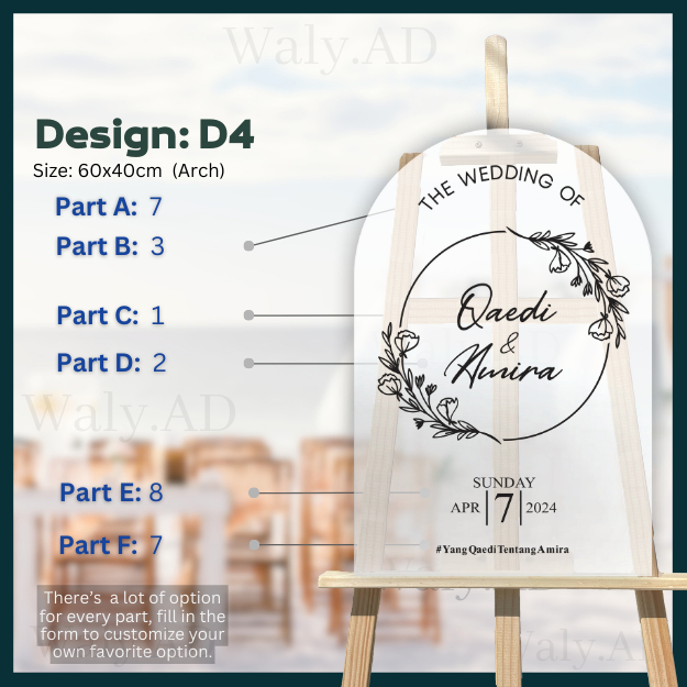 Arch White & Frosted Wedding Board [Custom] Personalized Acrylic ...