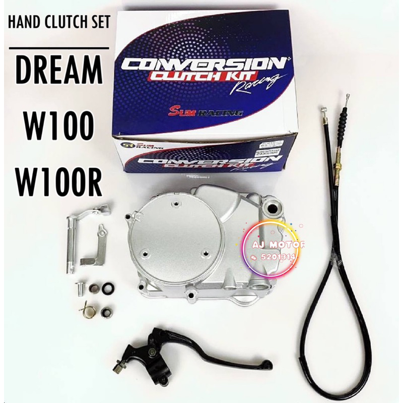 HONDA DREAM W100 W100R HAND CLUTCH TANGAN CASE SET / STOPPER EX5 WAVE COVER SPRING PIT PLATE ...