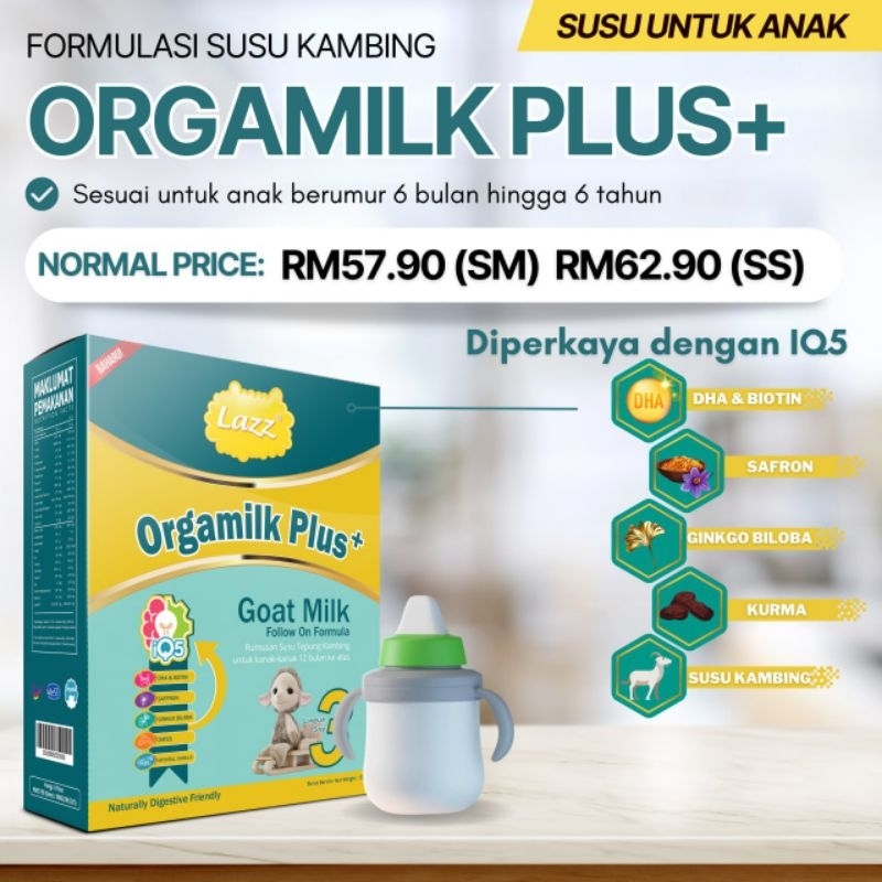 LAZZ ORGAMILK PLUS+ 550G - SUSU UNTUK ANAK | Shopee Malaysia