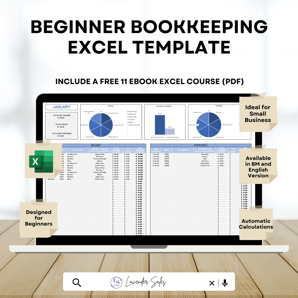 BEGINNER BOOK KEEPING EXCEL TEMPLATE | Shopee Malaysia