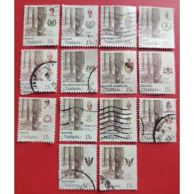 Setem Definitif Agro - 15 Sen Getah (Set Lengkap 14 Negeri) | Shopee ...