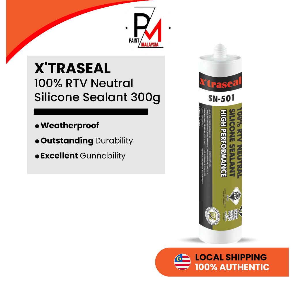 Xtraseal 100% RTV Neutral Silicone Sealant High Performance SN-501 300g Multipurpose Xtraseal ...