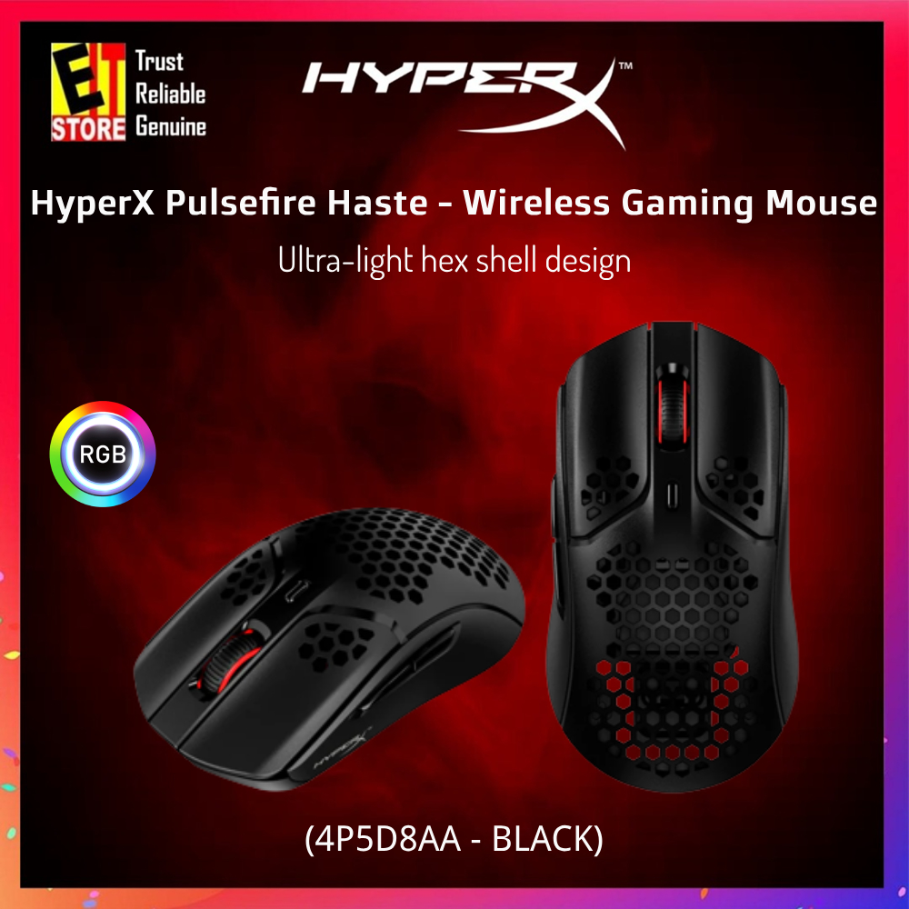 HyperX Pulsefire Haste Wireless Gaming Mouse - Black/White (4P5D7AA ...