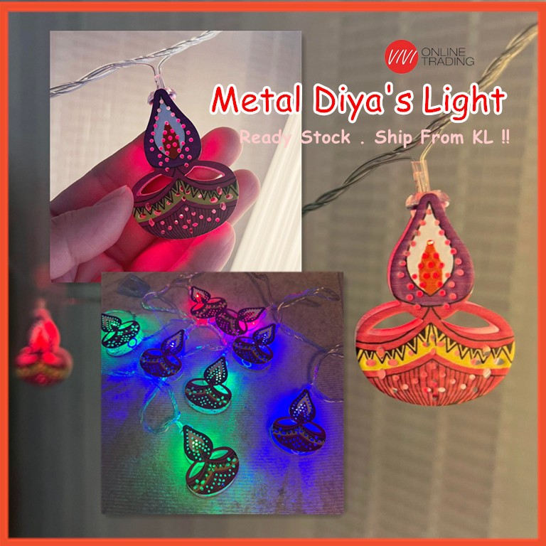 Metal Diya Light Deepavali Lighting Festival Decoration Lampu Hiasan ...