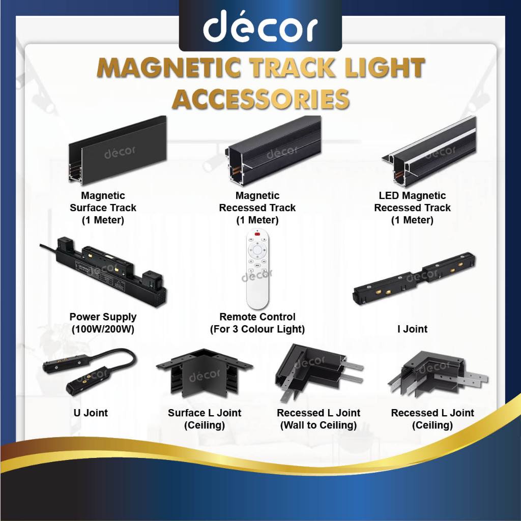 Magnetic Track Light Accessories 1M Magnetic Track Rail Recessed ...