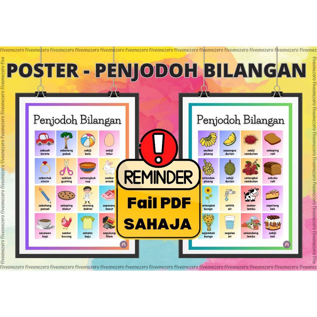 Poster Bahasa Melayu Penjodoh Bilangan Hiasan Prasekolah Education ...
