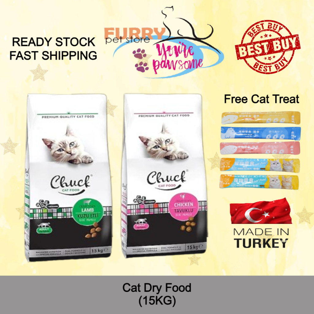 CHUCK CAT DRY CAT FOOD CHICKEN / LAMB 15KG | Shopee Malaysia