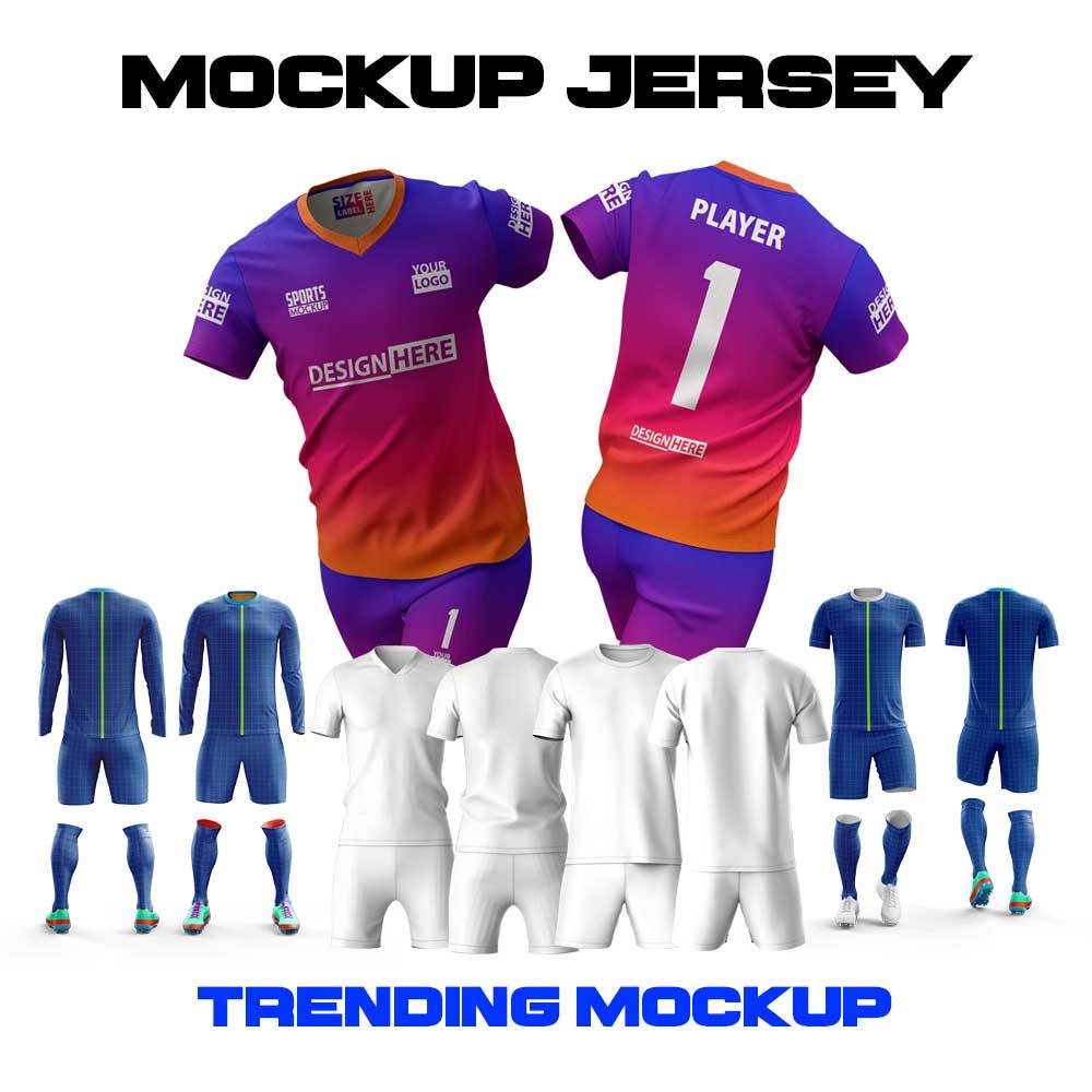 🔥Jersey Trending Mockup🔥Editable Realistic Shirt Jersey Front & Back ...