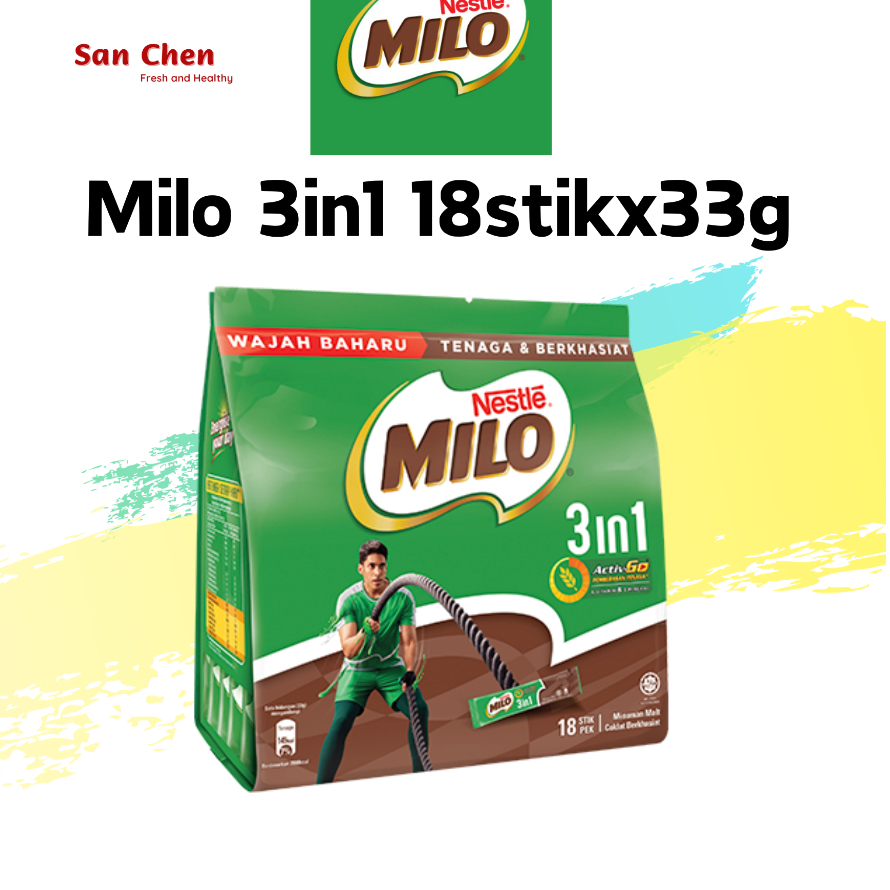 Nestle MILO 3 in 1 Activ-Go (33g x 18s) | Shopee Malaysia