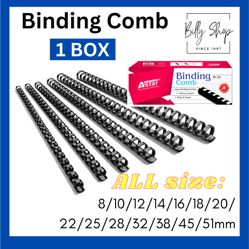 Binding Comb Ring Black A4 Plastic Comb Binding Rings 100pcs Box Shopee Malaysia