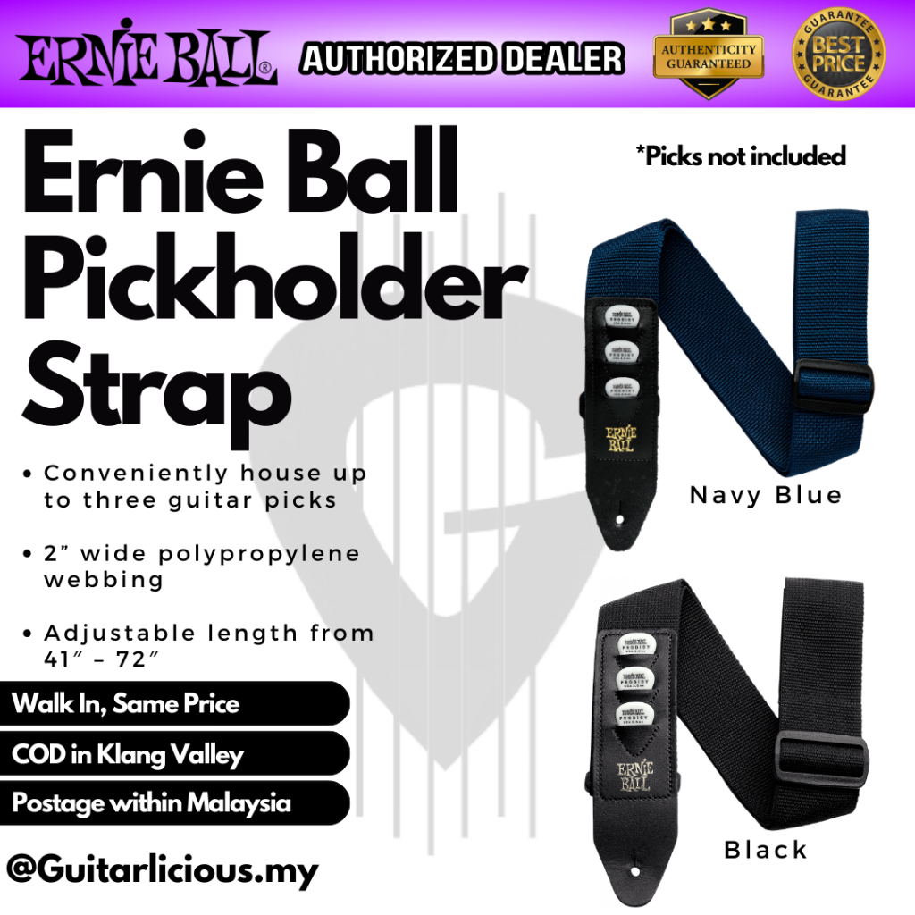 Ernie Ball Pickholder Polypro Guitar Strap For Electric, Acoustic ...