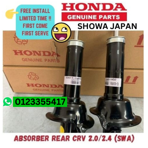 (1 PAIR) ORIGINAL SHOWA JAPAN HONDA CRV SWA BRAND SHOWA ORIGINAL ABSORBER REAR HONDA CRV SWA (2. ...