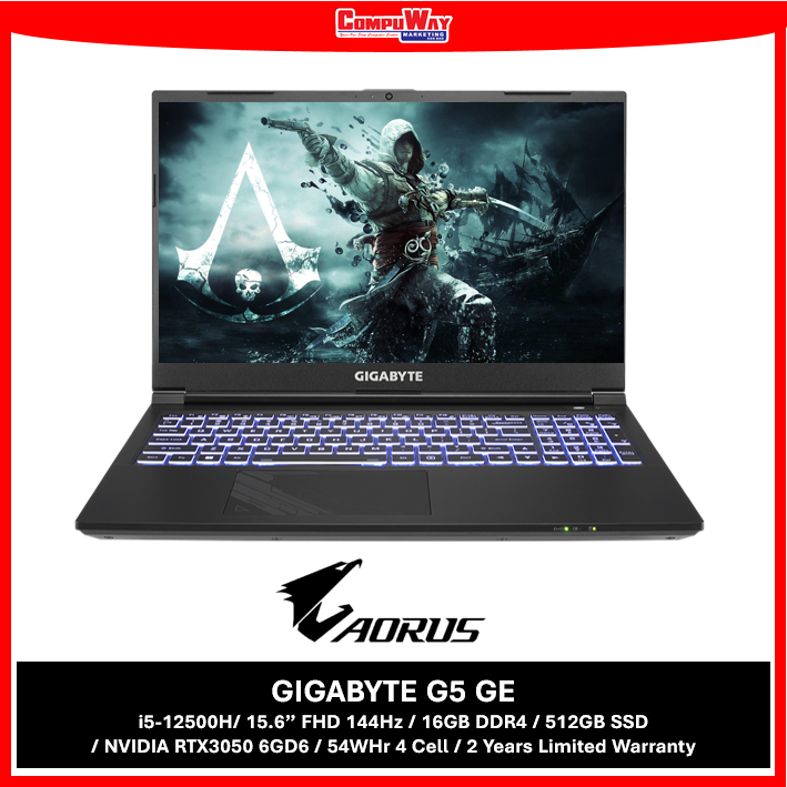 GIGABYTE G5 GE (BLACK/15.6 FHD 144HZ/I5-12500H/8GB/512GB/RTX3050 4GD6 ...