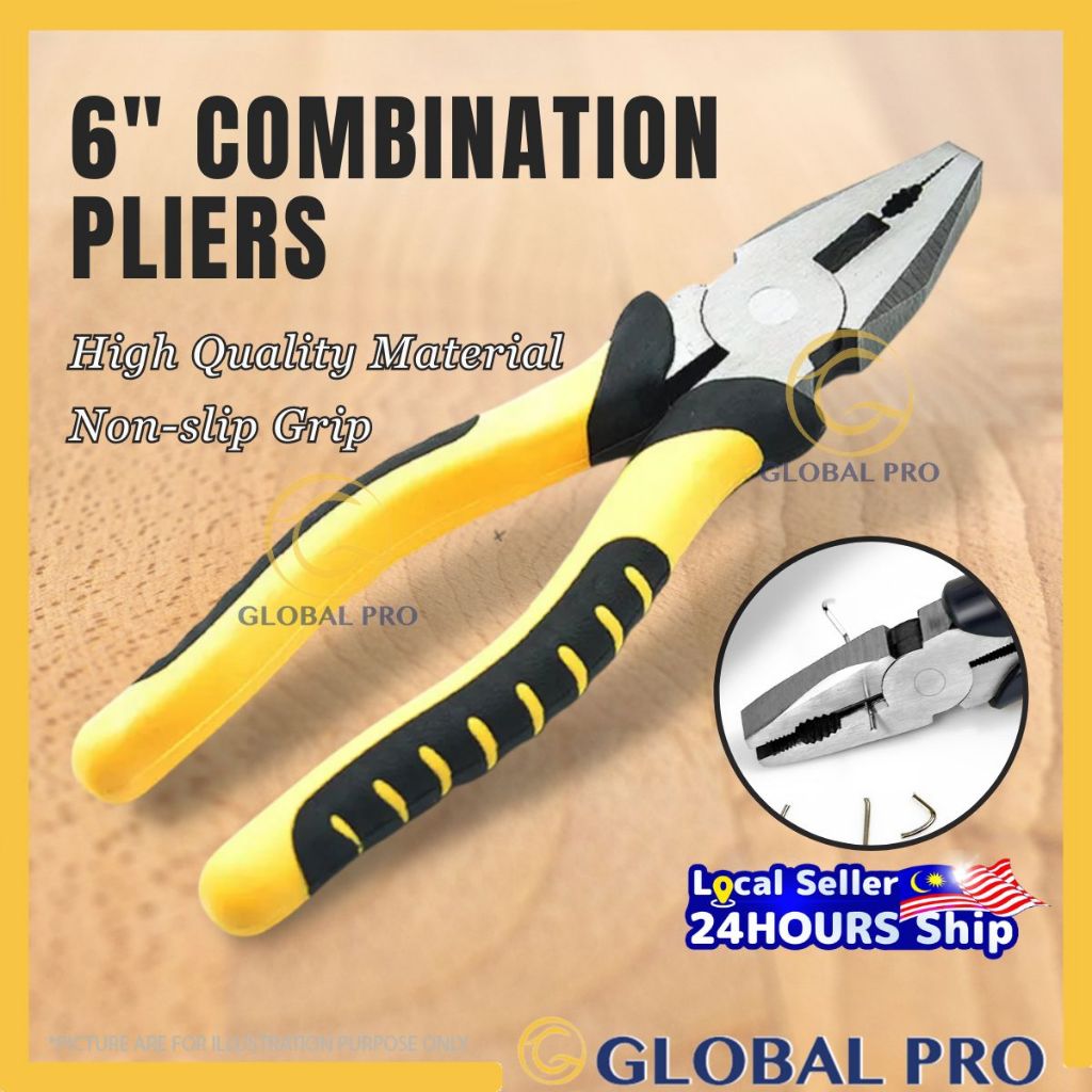 6” Combination Pliers High Leverage Electrician Wire Cutters Pliers ...