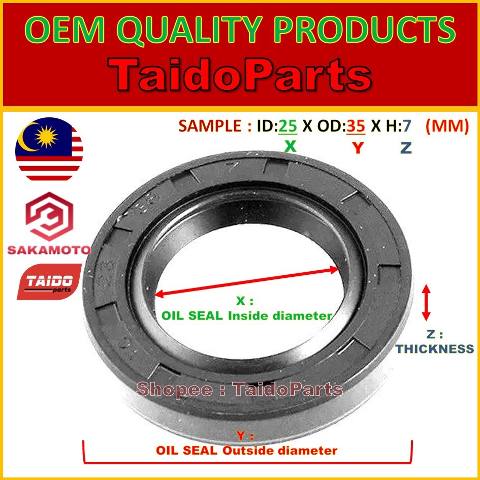 Pengedap minyak oil seal pelbagai saiz id 26 mm dan id 30 mm | Shopee ...