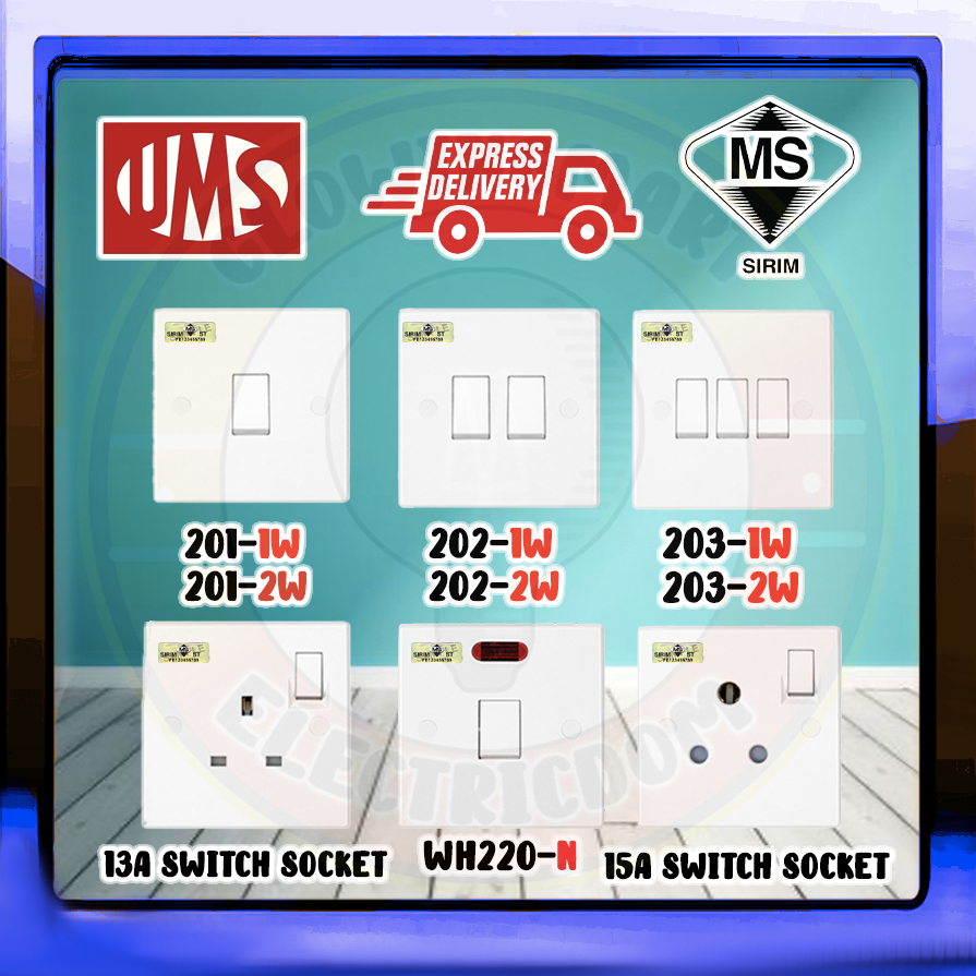 SIRIM UMS BAKELITE SERIES FLUSH SWITCH & SWITCHES 13A/15A SOCKET,20A ...