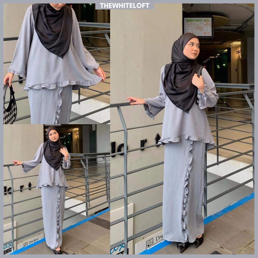 Readystock Mayang Ruffle Haurabelle Baju Kurung Bridesmaid Murah Kurung ...