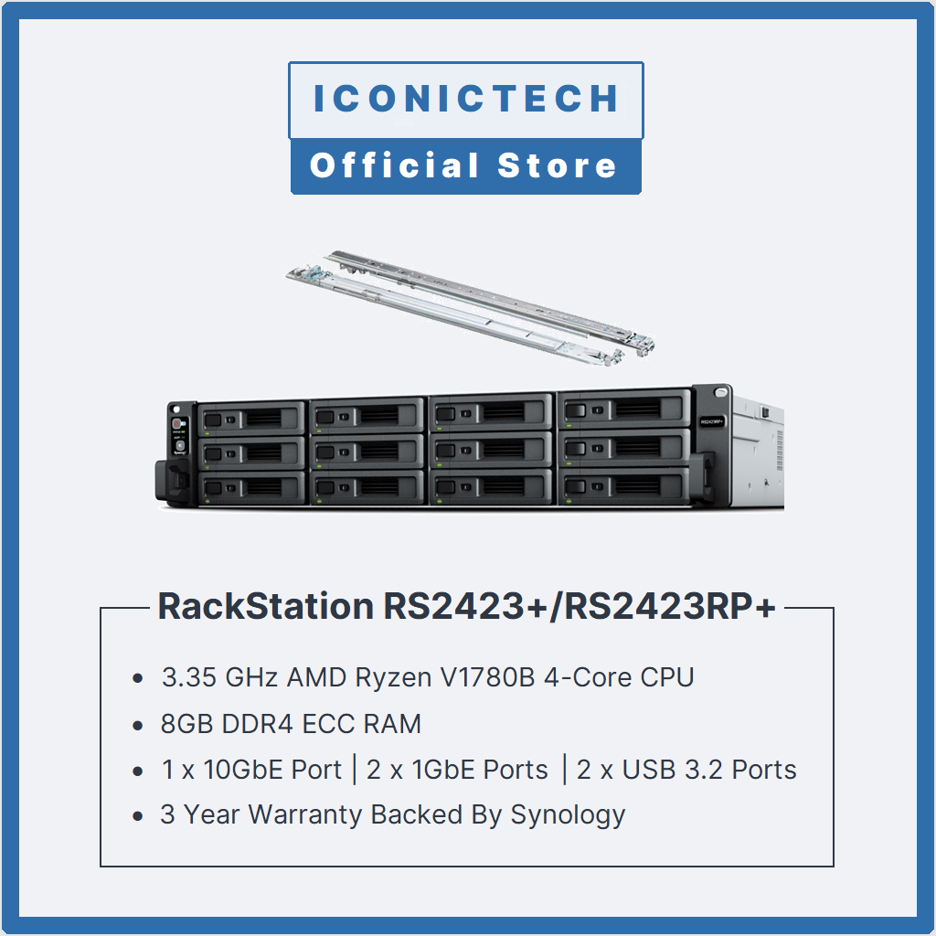 Without Hard Disk Synology RackStation RS2423+ / RS2423RP+ (8GB / 16GB ...