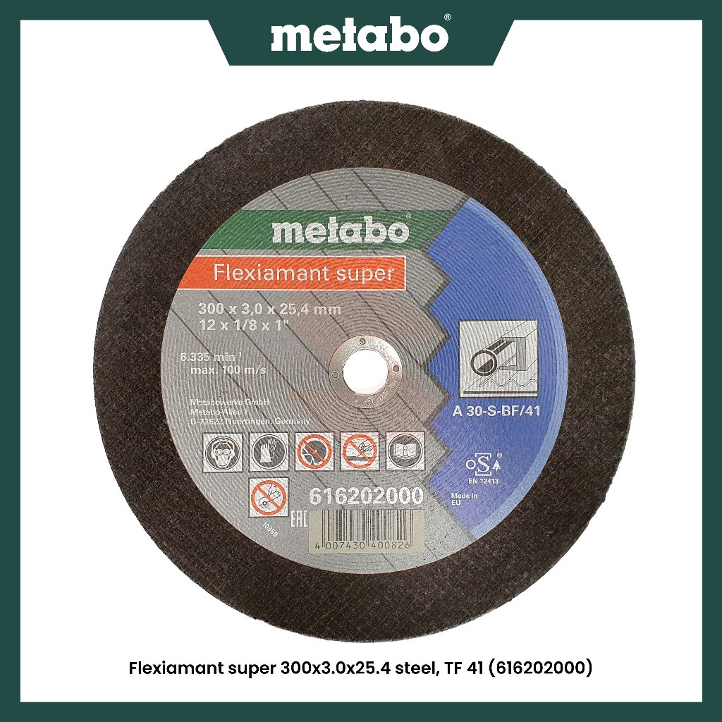 METABO Flexiamant Super A 30 S BF 12" Cutting Disc For Steel (300mm x 3 ...