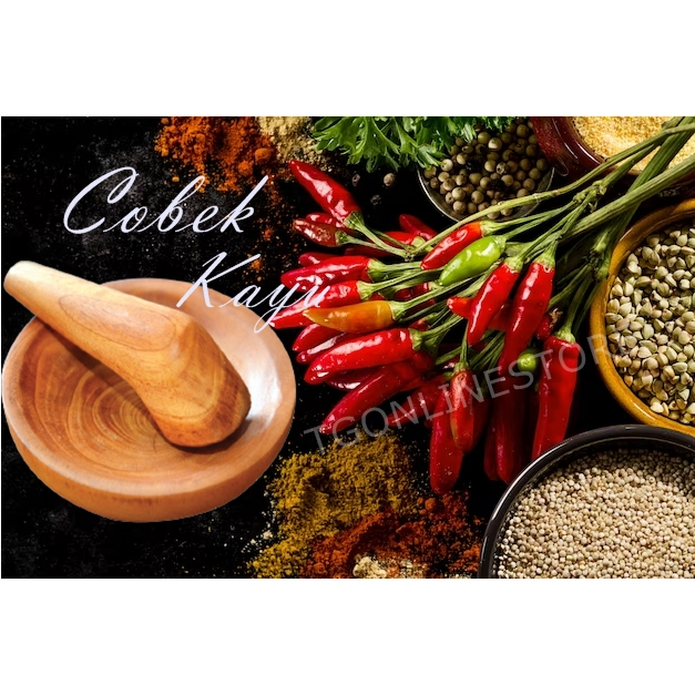 Traditional Wood Mortar Set Cobek Kayu Ulekan Sambal Lesung/Cobek kayu ...