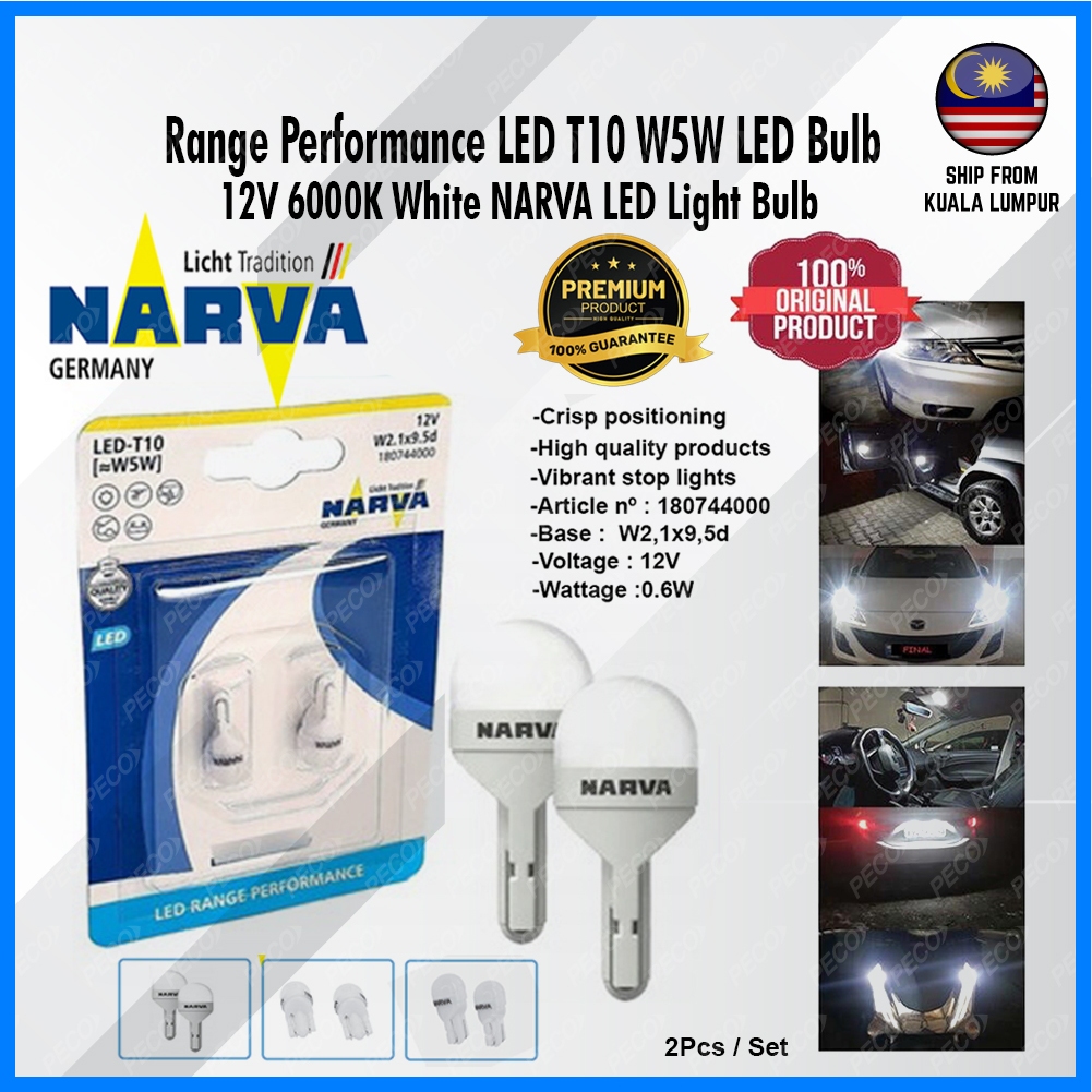Original Osram / Narva LED T10 12V 1W Cool White 6000K OEM Bulbs ...