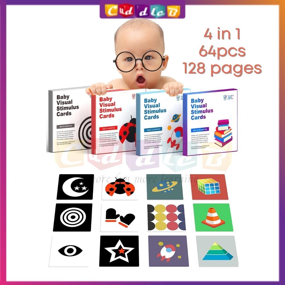 CuddleB Sensory Toys For Babies Flash Card Baby Newborn Visual ...
