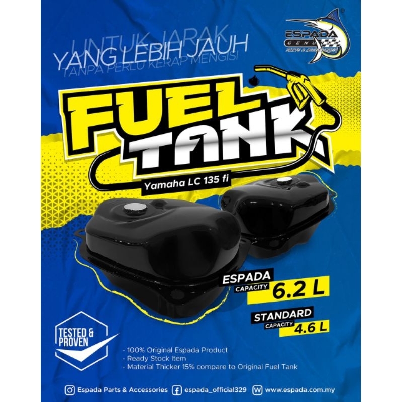 Espada Racing Yamaha Lc135 Fi Lcv8 Tank 6.2liter Big Tank@ Tank Besar ...