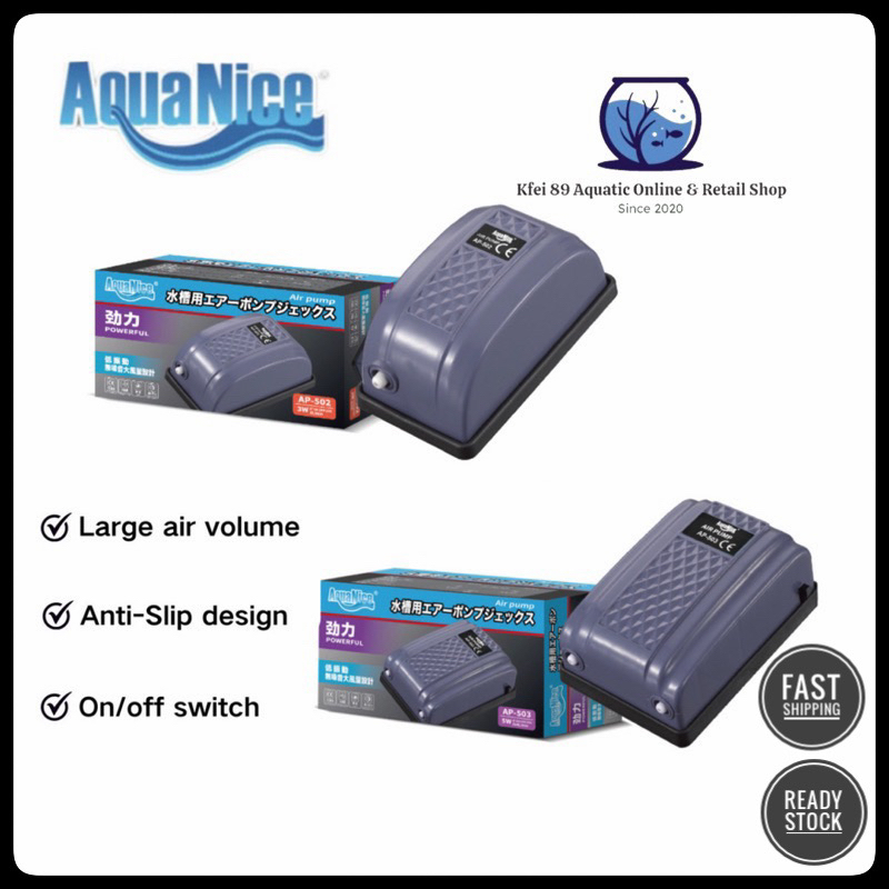 Aquanice Energy Saving Aquarium Air Pump AP502 / AP503 Silent Air pump ...