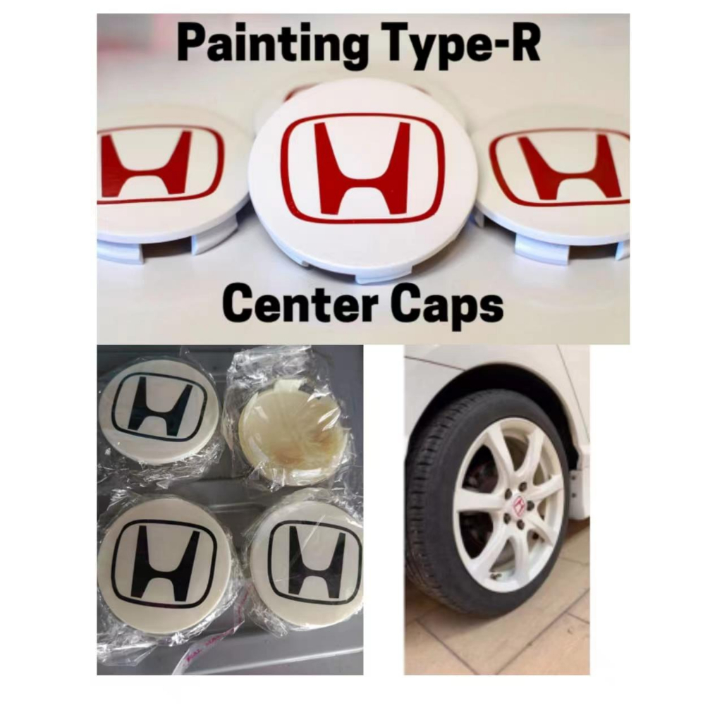New Jdm White Honda Civic Type R Ep3 Wheel Centre Rim Caps Dc5 Fn2 Ep2 ...