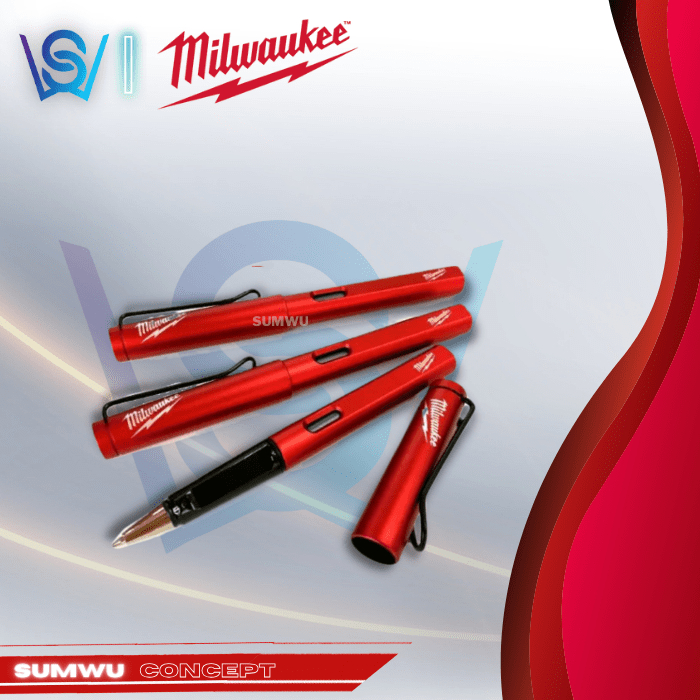 [LIMITED] MILWAUKEE 0.5mm Fine Gel Black Ink Ball Pen W/Red Casing, A6 ...