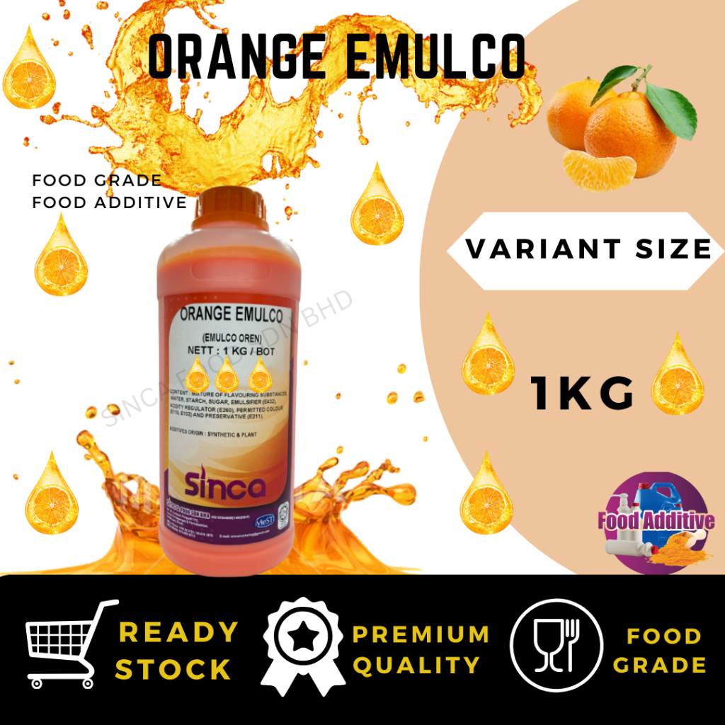 (HALAL) Orange Emulco 100GM,500GM,1KG- FOOD GRADE (Ready Stock ...