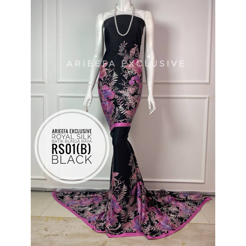Fabric Kain Pasang Royal Silk Batik Bunga Raya RS01 by Arieefa ...