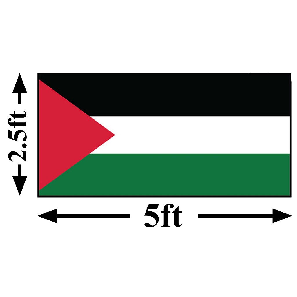 BENDERA PALESTINE 2.5x5kaki Pongee# PALESTINE FLAG 2.5x5ft Pongee ...