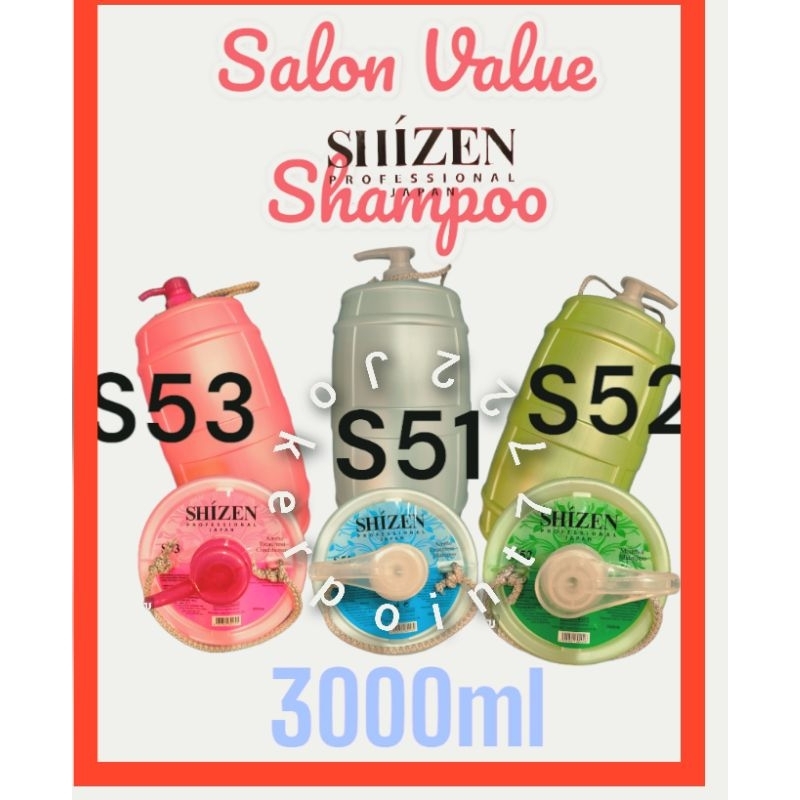 Shizen Professional Salon Gallon Amino Shampoo/Conditioner 3000ml ...