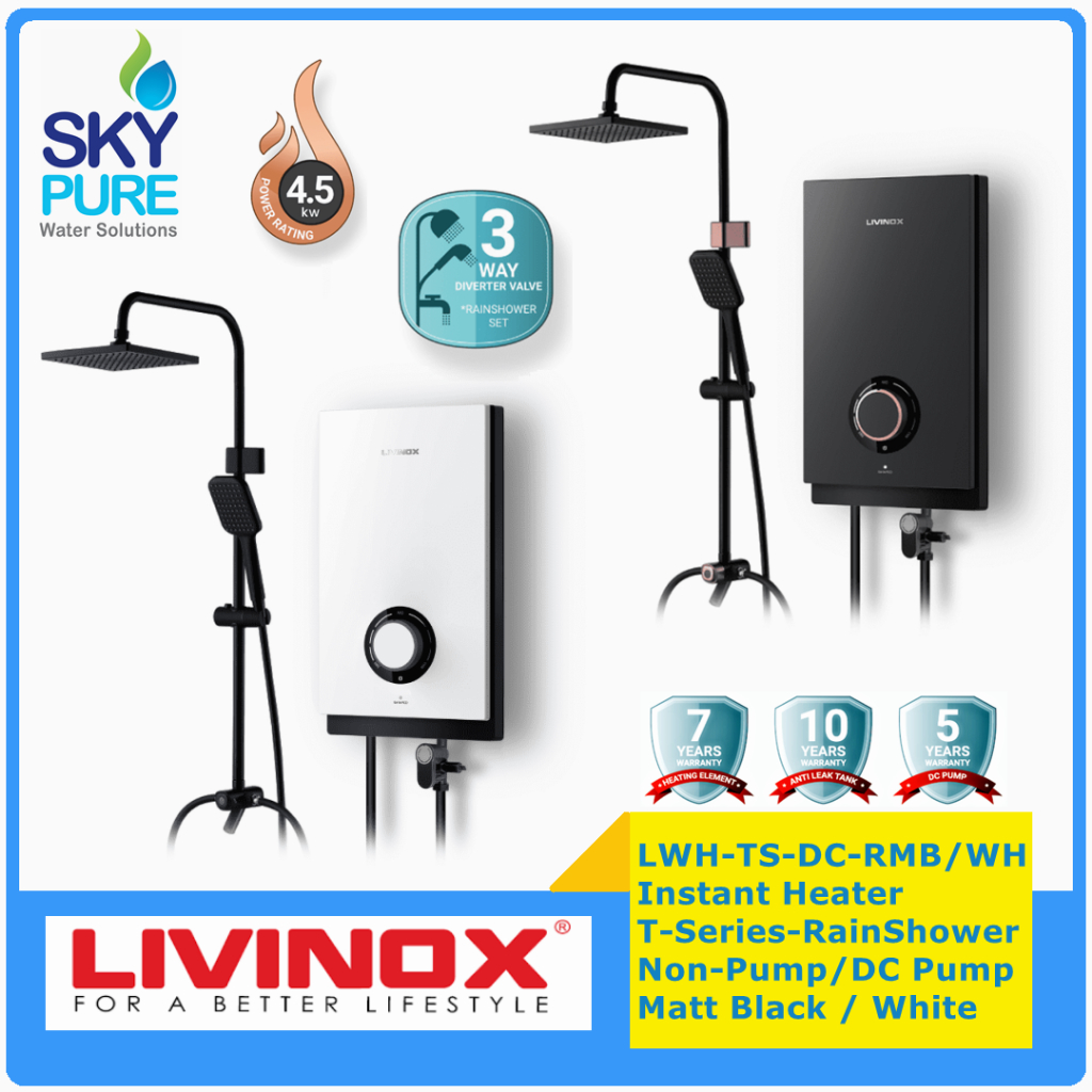 LIVINOX T-Series Instant Water Heater 3 Way Shower Inverter DC Pump 4 ...