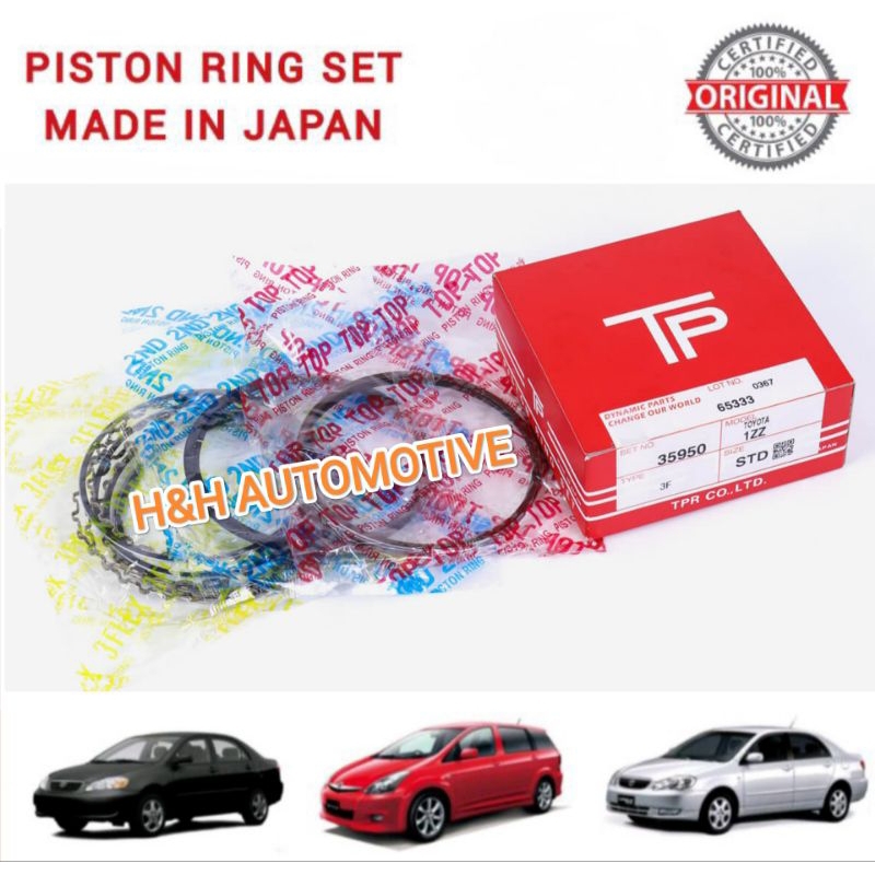 TP Piston Ring Set (Size 35950-STD) Toyota Altis 1.6 1.8 1ZZ 3ZZ / Toyota Wish 1.8 ZNE10 ...
