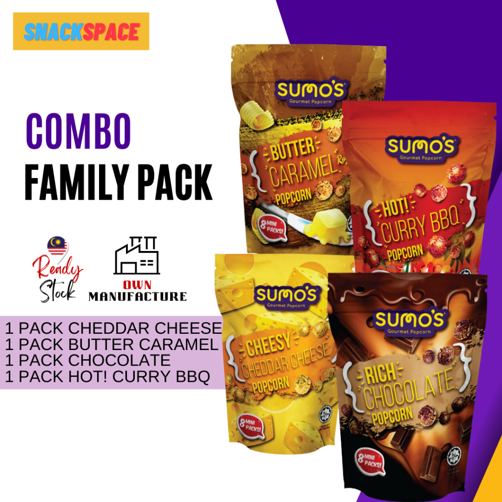 Sumo's Gourmet Popcorn Combo Mix / Campuran Kombo Popcorn Gourmet Sumo ...