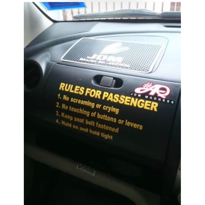 JDM🔰 Rules Of Passenger Car Dashboard Sticker | Shopee Malaysia