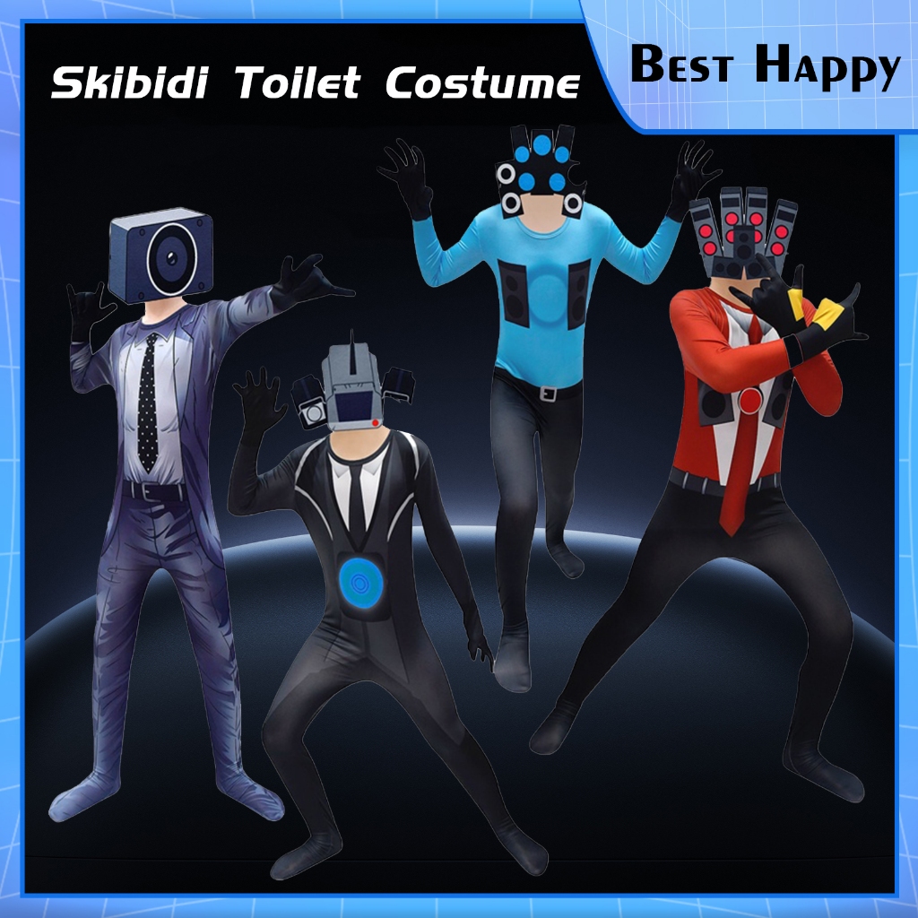 【New】Camera Man Skibidi Kids Toilet Costume Boys Play Toilet Men Onesie ...