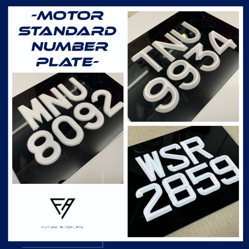 Motor Standard Number Plate #no plat standard moto buat siap | Shopee ...
