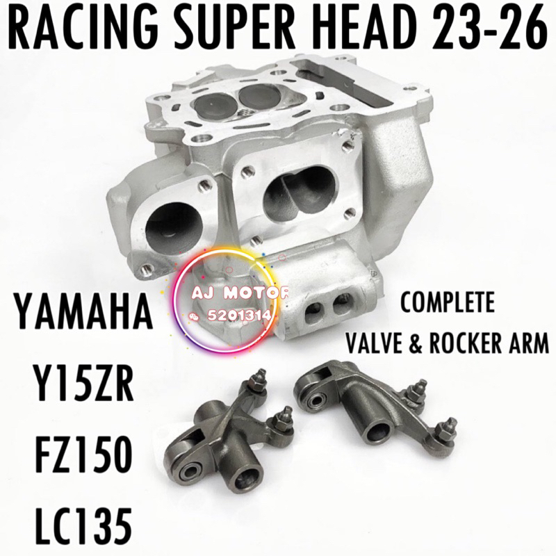 YAMAHA LC135 Y15ZR FZ150 SUM RACING SUPER HEAD 23 / 26 LC Y15 VALVE ...