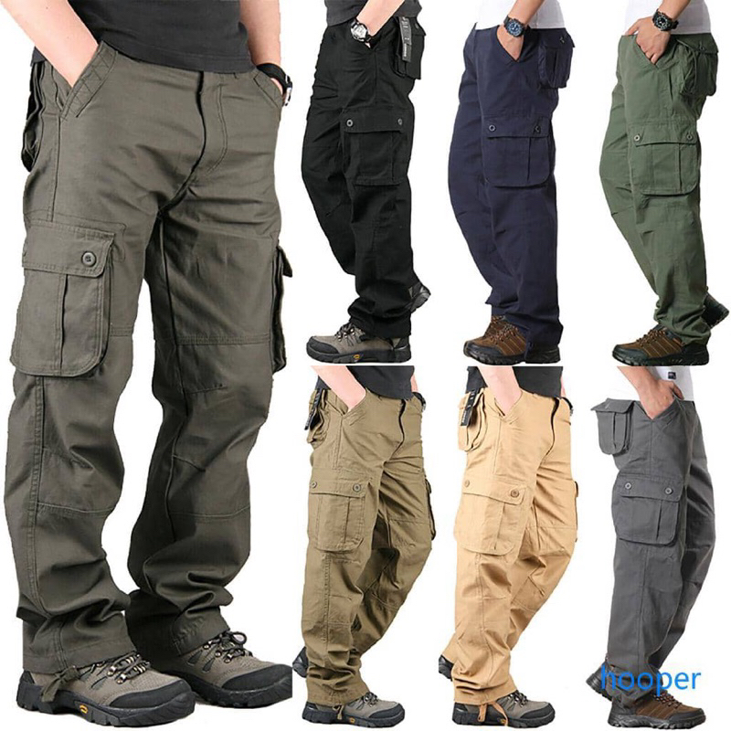 🇲🇾Seluar Kargo Six pocket Strightcut💥 Slack 6 Pocket(B) Kain Tebal ...