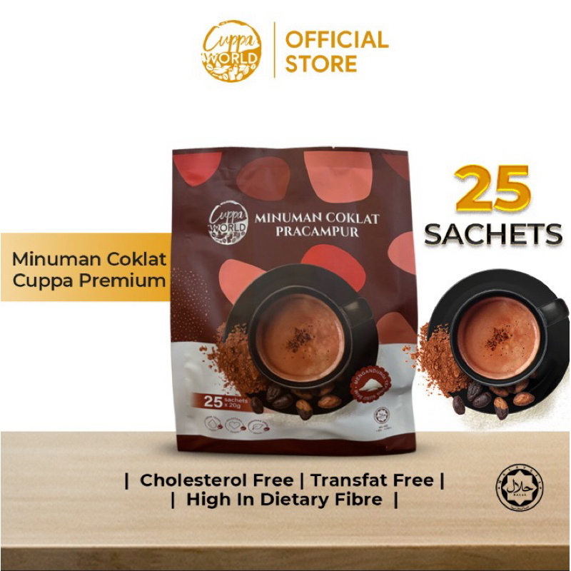 Minuman Coklat Premium Cuppa 20g (Generasi Baru / Instant Premium ...